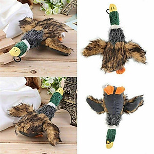 NATEFEMIN Funny Pet Dog Puppy Squeaky Duck Squeaker Plush Mallard Sound Play Chew Toy New Dog Pet Chewing Biting Toys Make Fun for Fun