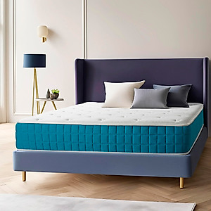 BreezeRest Twin XL Mattress 10 Inch Hybrid Mattress Bed in a Box,Medium Firm (with Free Memory Foam Topper) Cooling Gel Memory Foam Mattress with Individually Innerspring Pocket Coils Pressure Relief