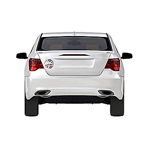 Car Magnet Happy Birthday Balloon Round White Magnetic Decal Sign for Car, Office or Fridge, 5.5 Inches (White Balloon)