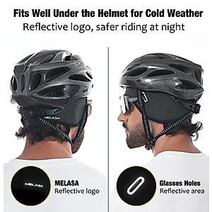 MELASA Fleece Lined Winter Cycling Beanie with Holes for Glasses - For Men, Women