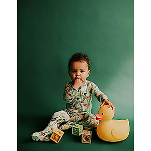 Jade&Kai Bamboo Footie Pajamas | Naptime n' Noodles | Soft and Stretchy | Gentle on Skin | Zipper Closure | Multiple Sizes (0-3mo)