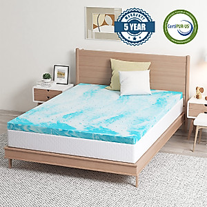 EGO Topper 3 Inch Full Memory Foam Mattress Topper, Gel Foam Mattress Topper for Pressure Relief, Ventilated Design Bed Topper in a Box, CertiPUR-US Certified, 54"×75", Medium