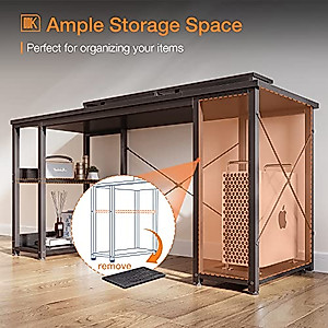 ODK 55 inch Computer Desk with Monitor Shelf and Storage Shelves, Gaming Desk, Study Table with CPU Stand & Reversible Shelves, Black