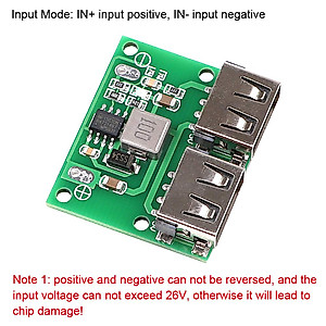 MakerHawk 4pcs USB DC-DC Voltage Buck Regulator Step Down Power Supply Module 9V 12V 24V to 5V Dual USB Output Buck Voltage Board 3A 6-26V Car Charge Charging Regulator