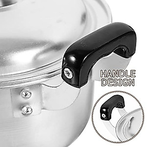 Stock Pot with Lid Korea Ramen Pot Noodle Cooking Pot Kitchen Stock Pot Congee Cookware Saucepan Ramyun Pot with Handle for Soup Milk Butter Stew Pasta Korean Noodle Pot