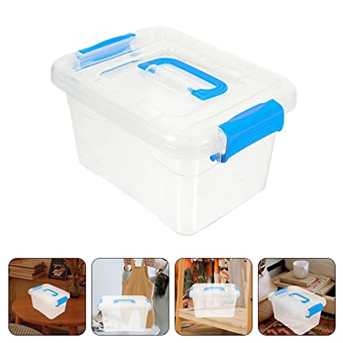 Cabilock Plastic Storage Bins 6pcs Clear Storage Latch Box Plastic Storage Container Bin with Latching Lid Stackable Nestable Shoe Box Organizer for Art Supplies Clear Plastic Storage Bins