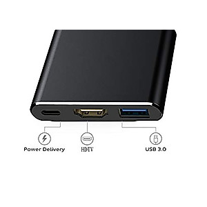 XUNMAIFHB Portable Docking Station,USB 3.1 to HDMI Type-C to HDMI+3.0 HUB HD Cable with Power Supply Power Delivery+HDTV+USB 3.0 Fast Transmission