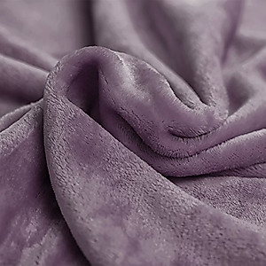 Kingole Flannel Fleece Microfiber Throw Blanket, Luxury Lavender Purple Twin Size Lightweight Cozy Couch Bed Super Soft and Warm Plush Solid Color 350GSM (66 x 90 inches)