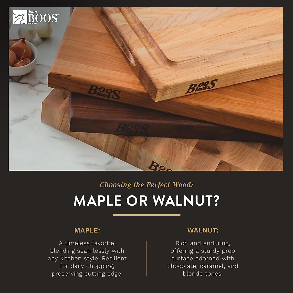 John Boos Block BBQBD Reversible Maple Wood Edge Grain BBQ Cutting Board with Juice Groove, 18 Inches x 12 Inches x 1.5 Inches