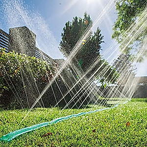 FUNJEE PVC Flat Soaker Hose 1/2'', Drip Hoses, Saves 70% Water, For Garden/Vegetable (50FT, Green)