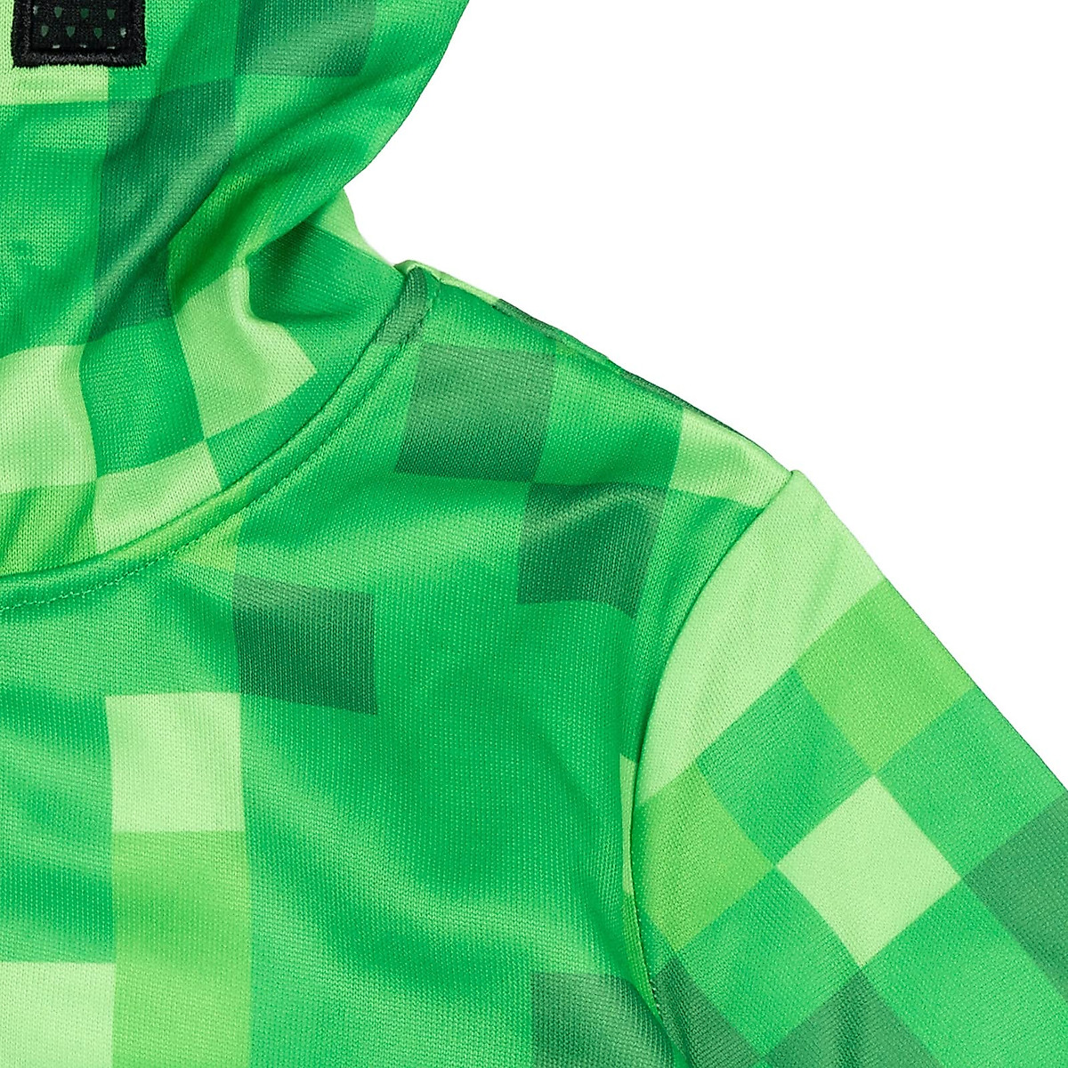 Minecraft Creeper Little Boys Fleece Zip Up Hoodie with Mesh Cosplay Hood Mask Green 4