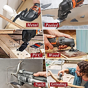 162𝑷𝑪𝑺 Oscillating Saw Blades Accessories - Multi Tool Blades and Sanding Kits - Precise Cuts on Wood, Metal, Plastics - Quick Release Compatible with Dewalt,Milwaukee Makita, Ryobi, Rockwell