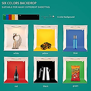 ZKEEZM Light Box Photography 16"x16" with 120 LED, and 6 Color Backdrops Photo Box with Lights Foldable Lightbox for Product Photography with Adjustable 3000-6500K Bi-Colour Brightness
