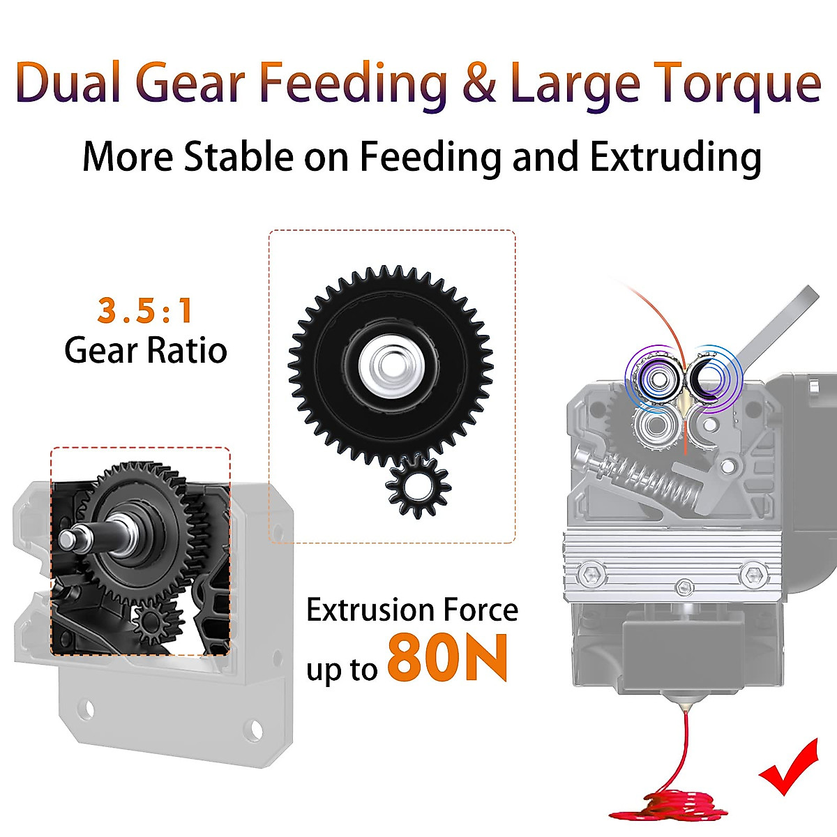 Official Creality Sprite Direct Drive Extruder Pro, All Metal Direct Replace Extruder for Ender 3 S1 3D Printer, 300℃ High Temperature, Support BL Touch/CR Touch (No Cable)
