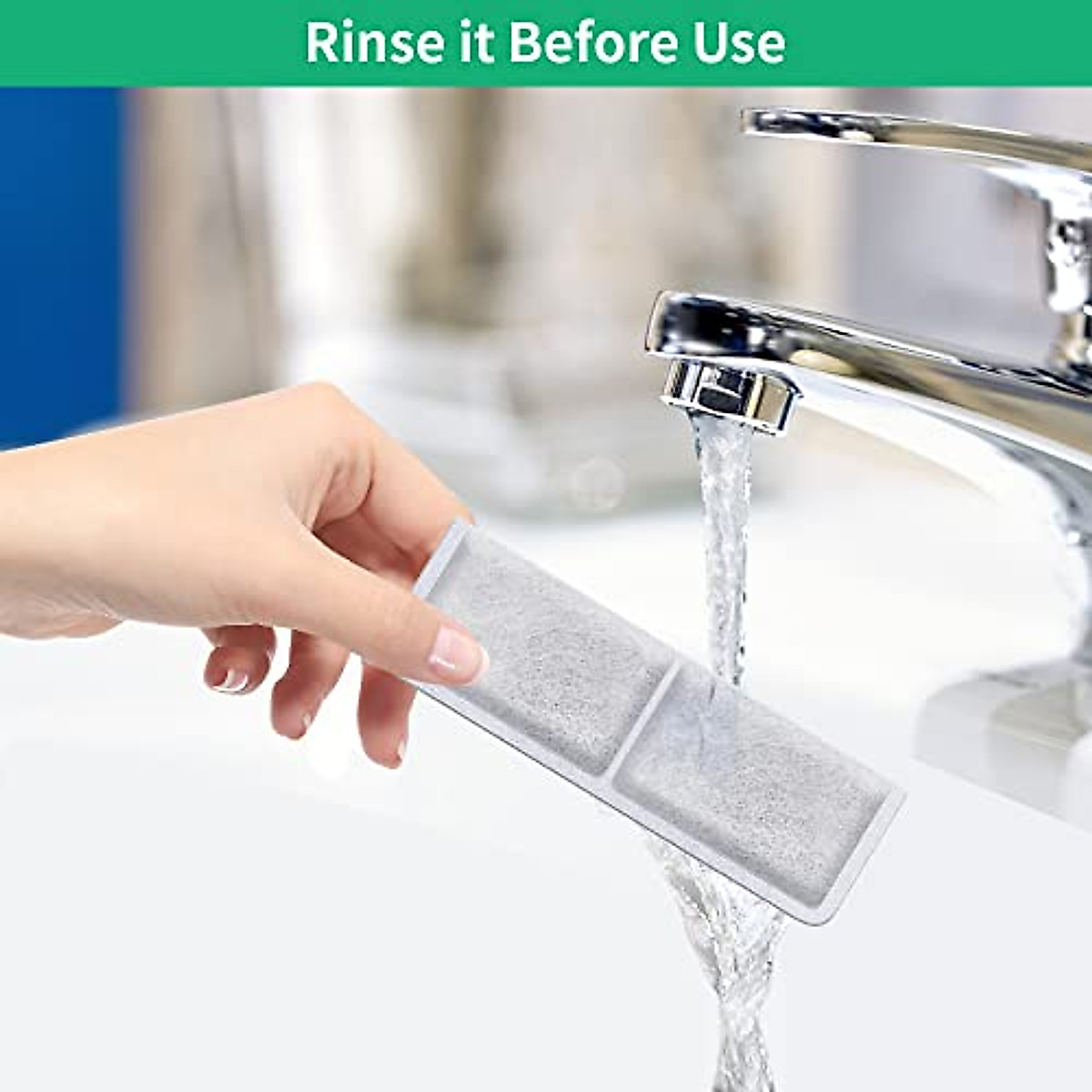 8 Pack Replacement Filters with 8 Pack Replacement Pump Filters for Kastty Battery Operated Cat Water Fountain, Made of Activated Carbon and PP Cotton, Food Grade Water Fountain Filters