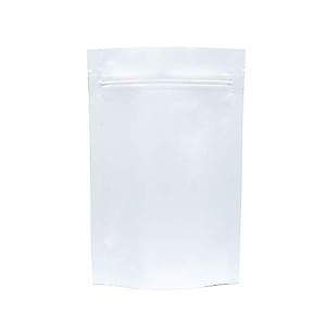 QQ Studio Pack of 100 Matte/Glossy Color Stand-Up Mylar Foil Resealable Zipper Pouches (4.7" x 7.1", Matte White)