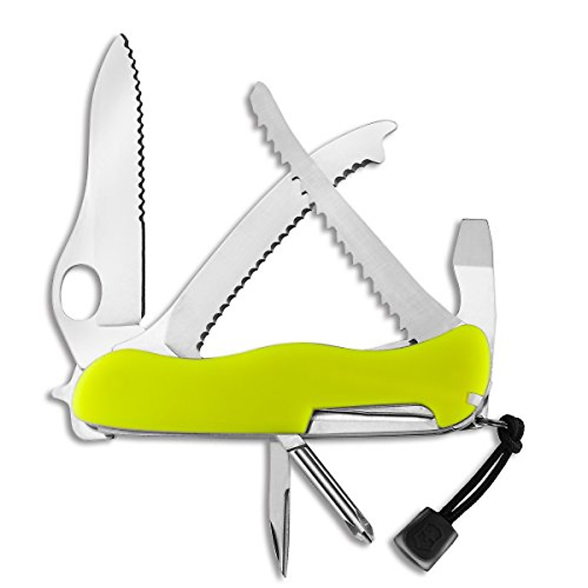 Victorinox Swiss Army Rescue Tool Pocket Knife with Pouch, Fluorescent Yellow ,111mm