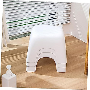 Collapsible Foot Stool Plastic Stool Step Stool Foldable Step Stool for Kids Step Stool Stool Small Stool Shoe Changing Stool Cartoon White Adult Step Stool