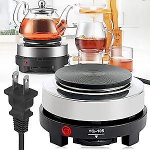 Watris Veiyi Small Electric Hot Plate, 500W Mini Hot Plate Electric Stove, Portable Electric Burner for Office Home Kitchen (US Plug 110V)