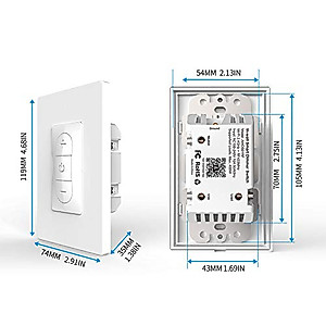 Smart Dimmer Switch with Remote Control, Avatar Controls Wi-Fi Light Switch Compatible with Alexa Google Home Assistant, in Wall, No Hub Required, Single Pole, Neutral Wire Needed