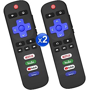 (Pack of 2) Replacement Remote Control for Roku TV,for TCL/Hisense/Sharp/Philips/Onn/Element/Insignia Roku TV,with Shortcut Buttons Netflix/YouTube/Hulu/Disney+ (NOT for Roku Stick or Box)