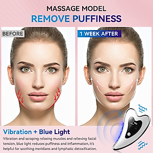 LEYOK Electric Gua Sha Facial Tools - Face Sculpting Tool/Lift Device - Heated & Vibration & Red Light Massager, Anti-Aging & Wrinkles, Puffiness, Double Chin, Tension Relief