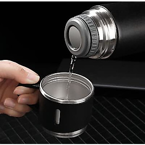 MUGZee 500 ml/16.9oz Vacuum Insulated coffee thermos,Stainless Steel Hot Water Thermos, Suitable for Coffee, Tea, and Milk Drinking, Best coffee Thermos mug for Hot and Cold Drinks (Black)