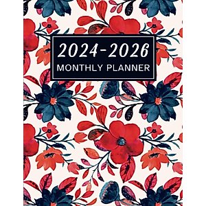 2024-2026 Monthly Planner: 3 years schedule organizer, Personal time management notebook with Flower Cover