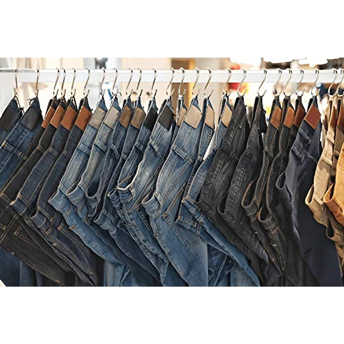 S Hooks for Hanging, Stainless Steel S Hooks, S Shaped Heavy Duty Hanging Hanger Closet Hooks for Jeans, Kitchen, Bathroom, Plants, 10 Pack, 4.3"