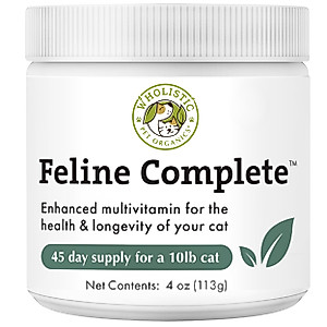 Wholistic Pet Organics Feline Complete - 4 Oz - Multivitamin & Probiotic Powder for Cats - Natural Cat Food & Digestive Support