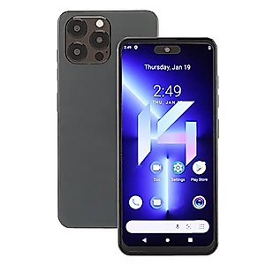 Zunate I14 Pro Max 4G Unlocked Smartphone, 6.7 Inch Large Screen, 4GB RAM 128GB ROM, Facial Unlocking Mobile Phone for Android 11, Dual 2 MP 8 MP Camera, Dual SIM Slot