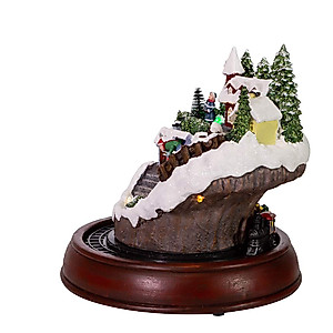 Kurt S. Adler 7.5-Inch Battery-Operated LED Musical Village and Train Table Piece, Multi