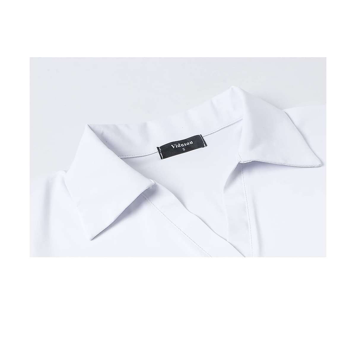 Vidusou Summer Tops for Women,Ladies Cap Sleeve Casual Polo V Neck Plus Size Oversize Clothes Golf Apparel White XXL