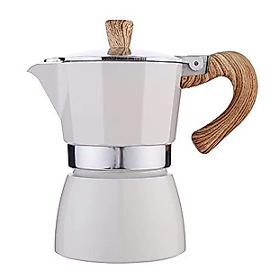 3 Cup and 6 Cup - Moka Cafetera Espresso Coffee Maker Pot (White, 6 Cup/300ml)