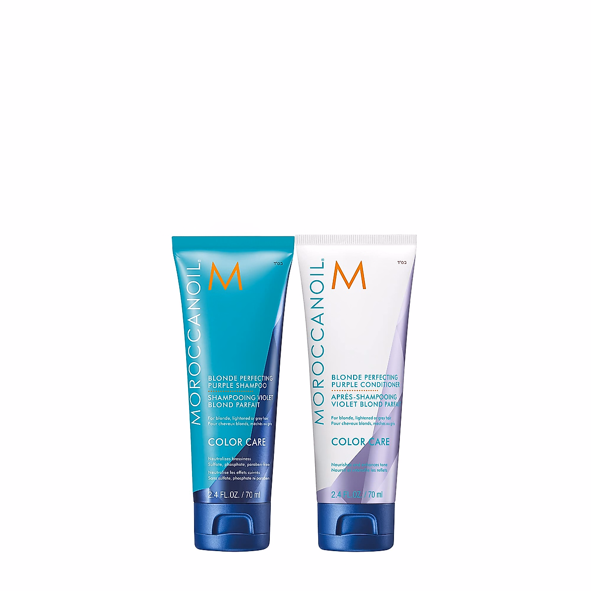 Moroccanoil Blonde Perfecting Purple Shampoo And Conditioner Bundle, 2.4 Fl. Oz. Set