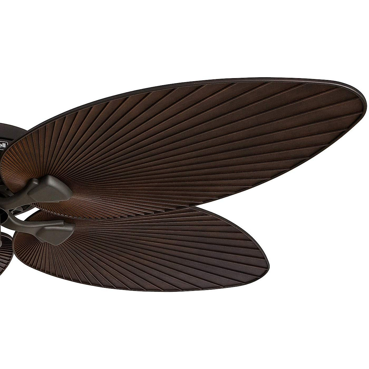 Honeywell Ceiling Fans Palm Island, 52 Inch Tropical Indoor Outdoor Ceiling Fan with No Light, Pull Chain, Three Mounting Options, 5 Palm Leaf Blades, Wet-Rated - 50207-01 (Bronze)