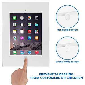 Mount-It! Anti-Theft iPad Floor Stand | Contact-Less iPad Floor Kiosk | Adjustable Locking Secure iPad Floor Mount with Document Tray for iPad 10.2 and 10.5, White