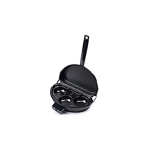 Fox Run Non-Stick Omelette Pan with Egg Poacher Set, 11.25 x 9.5 x 2.5 inches, Metallic