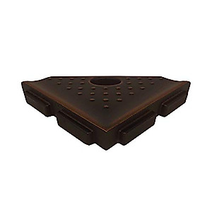 Questech Décor 8 Inch Corner Shower Shelf and 5 Inch Shower Caddy Foot Rest, Geo Lugged Back for New Construction, Wall Mounted Bathroom Shower Organizer, Oil Rubbed Bronze