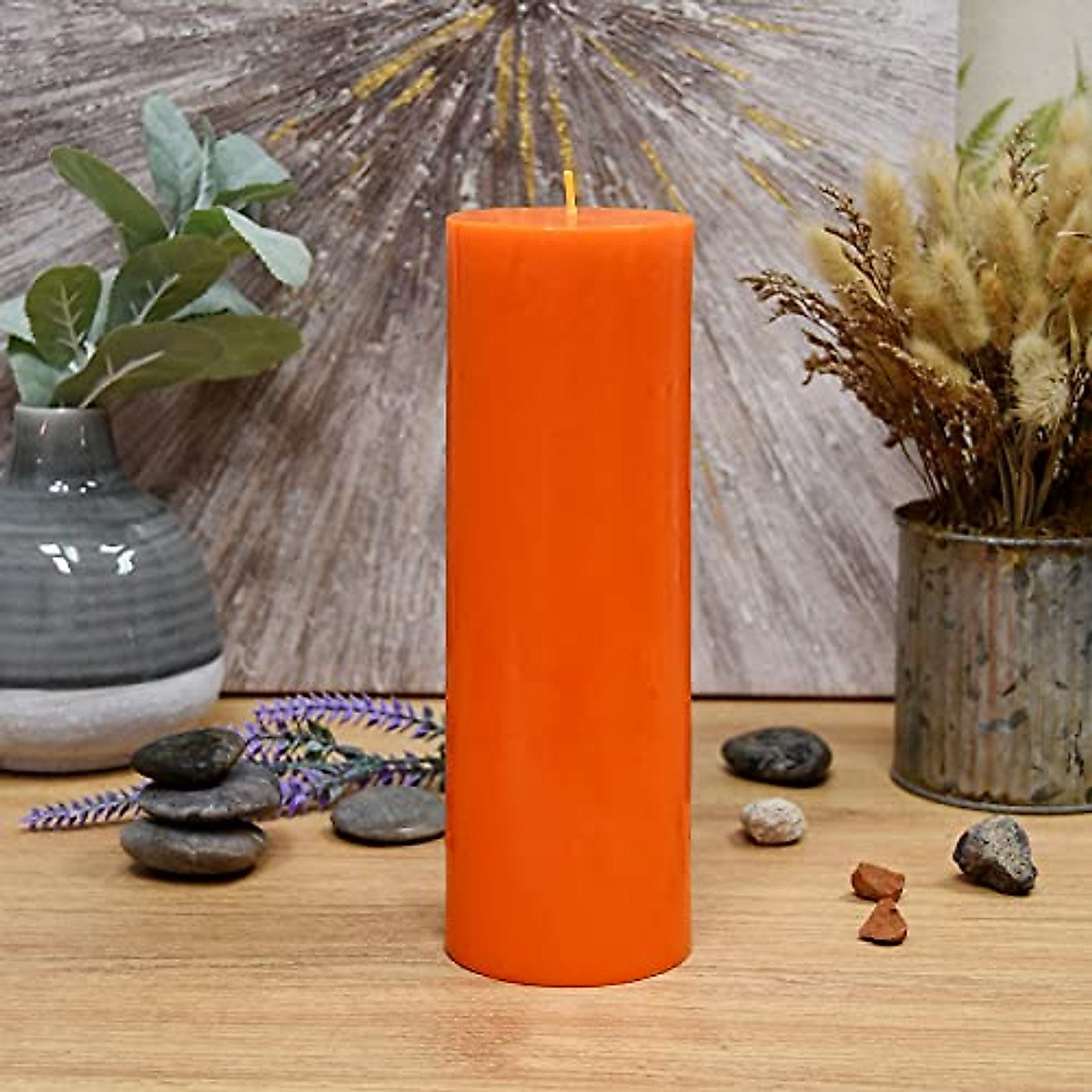 Zest Candle Pillar Candle, 3 by 9-Inch, Orange