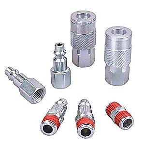 WYNNsky Air Coupler and Plug Kit, 1/4 Inch NPT Air Fittings Industrial Type, 7 Piece Air Compressor Accessories Kit