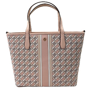 Tory Burch Women's Geo Logo Mini Top Zip Tote (Dusted Blush)