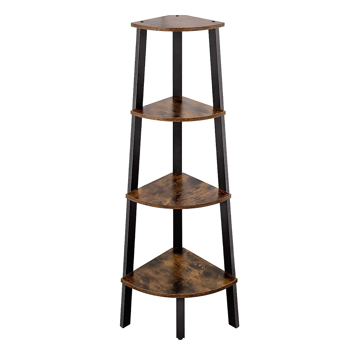 Bennio Brenny Corner Shelf, 4-Tier Ladder Bookshelf, Metal Frame Storage Rack, Shelving Unit, Plant Stand for Living Room, Home Office, Kitchen