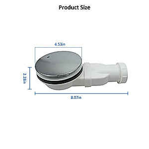 Low Profile Shower Drain Chrome Plated ABS Shower Tray Siphon Slim Drain 90mm 32 L/min Water Flow, Low Profile p Trap Side Drain