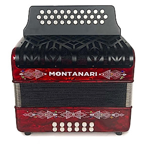 Montanari Vallenato Accordion GCF Red