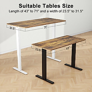 Win Up Time Standing Desk Frame, Electric Stand Up Desk Frame, Height Adjustable Electric Standing Desk Frame, Adjustable Height Desk Frame for Home & Office Table Black