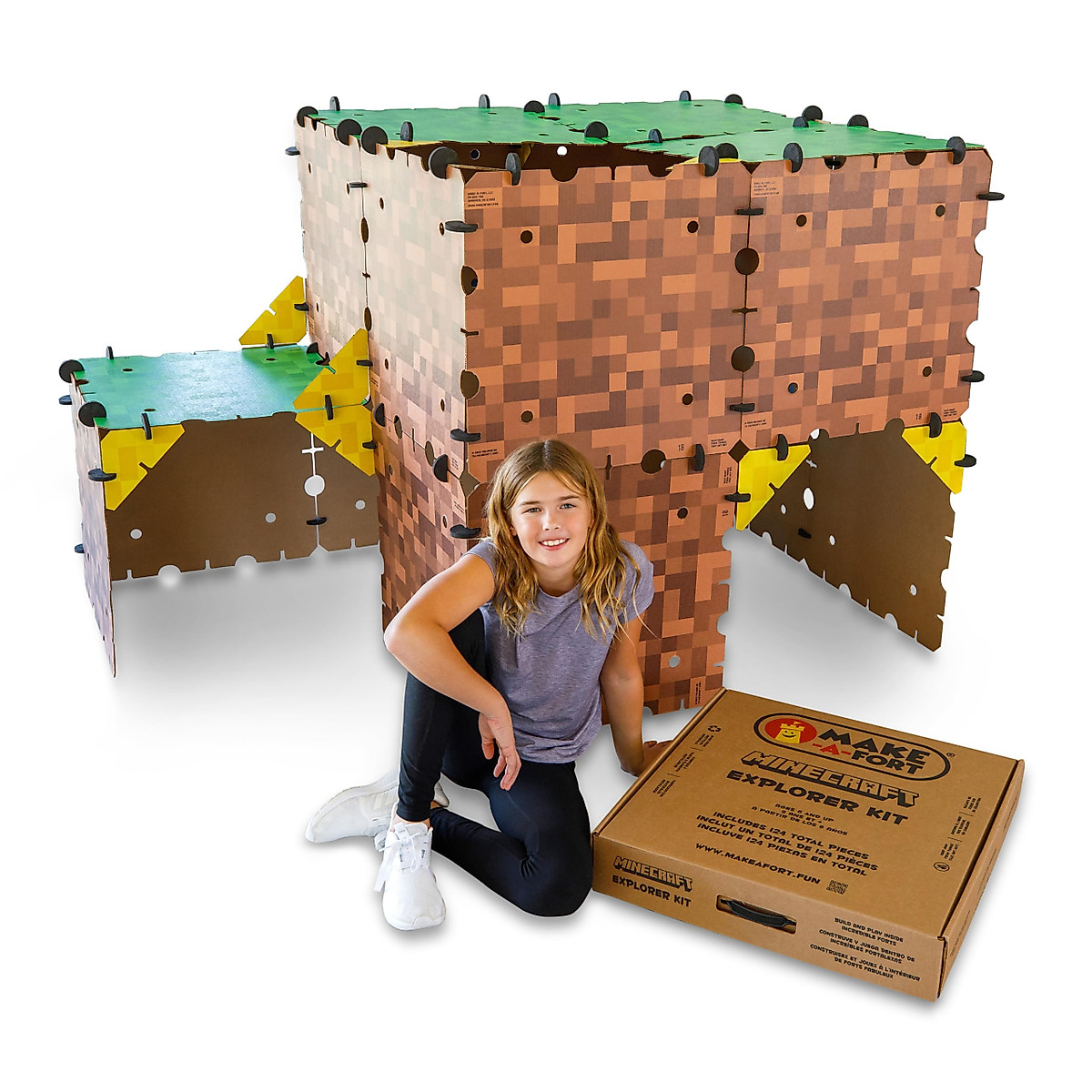 Minecraft Explorer Kit - Build Minecraft in The Real World - Endless Play for Ages 8 and Up - Build Forts, Mazes, Tunnels, and More - Durable, Reusable, and Made in USA (1 Pack)