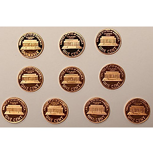 1990-1999 S Lincoln Memorial Cent Gem Deep Cameo Proof 10 Coin Run U.S.Mint