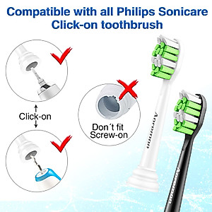 Aoremon Replacement Toothbrush Heads Compatible with Sonicare DiamondClean W C2 G2 W2 C1 C3 4100 5100 6100, 12 PCS Replacement Heads for Philips Sonicare Electric Toothbrush