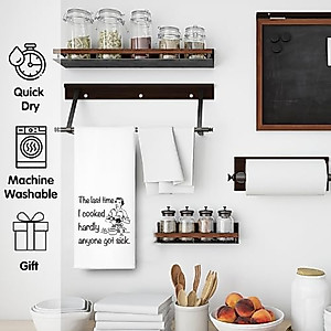 RZHV The Last Time I Cooked Hardly Anyone Got Sick Kitchen Towel, Funny Retro Housewife Dish Towel Gift for Women Sisters Friends Mom Aunty Hostess, Housewarming New Home